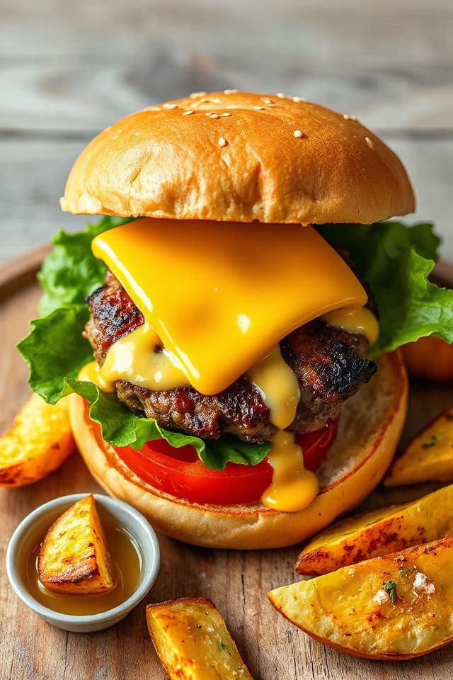 Honey Mustard Cheeseburger Recipe With Cheddar - burgerideas.com