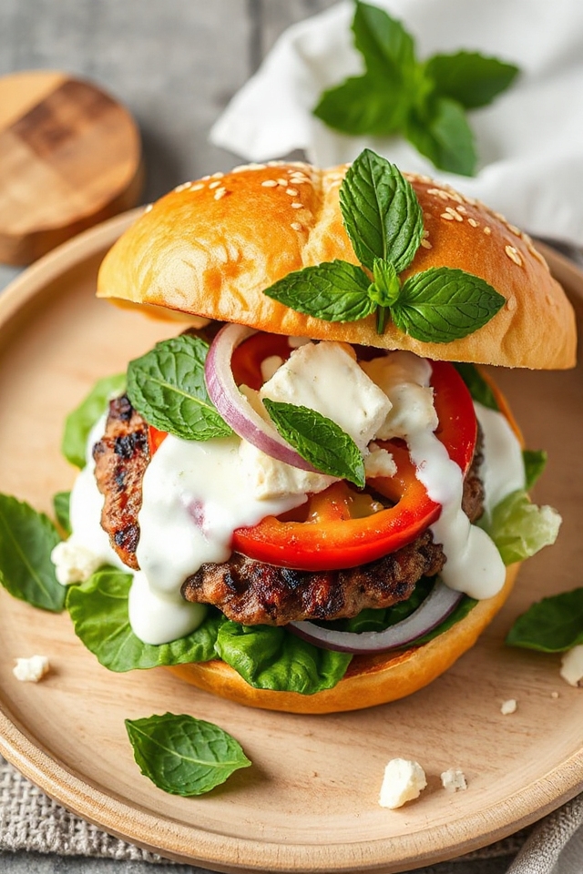 Feta Mint Burger Recipe With a Twist - burgerideas.com