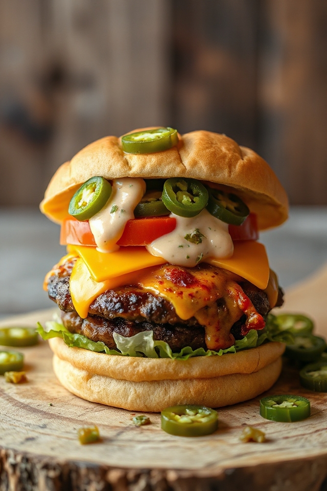 Firecracker Burger Recipe With Spicy Jalapenos - burgerideas.com